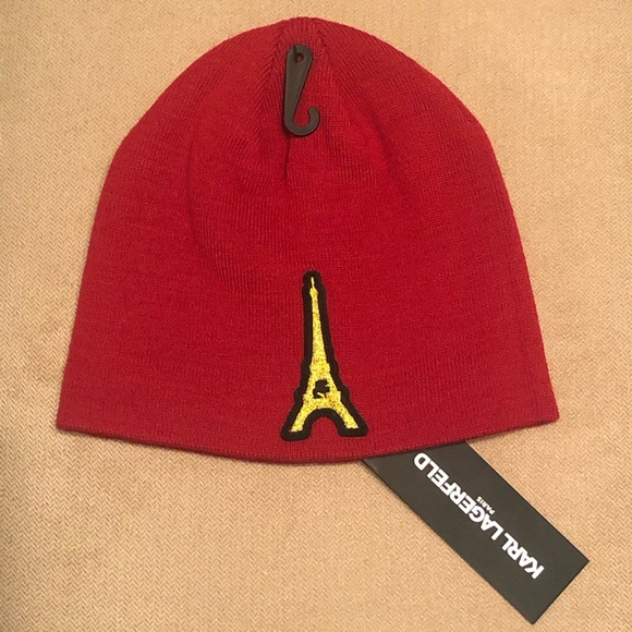 Karl Lagerfeld | Accessories | Karl Lagerfeld Red Eiffel Tower Knit ...